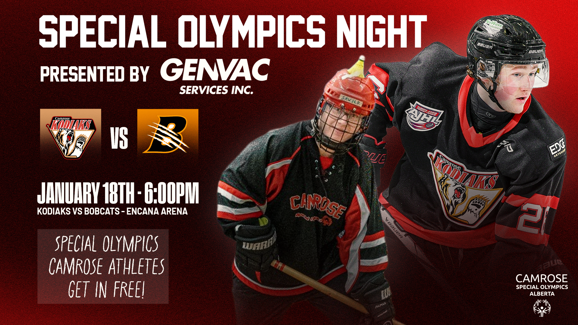 Camrose Kodiaks to Host Special Olympics Night Honouring Local Athletes ...